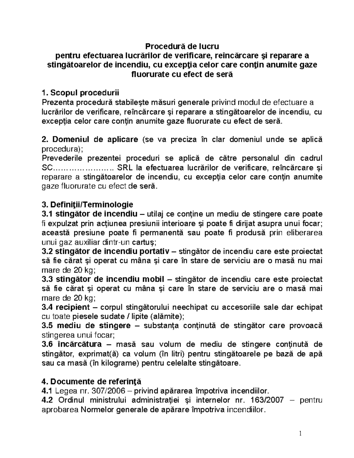 5 Procedura de lucru pentru efectuarea lucrarilor de verificare ...