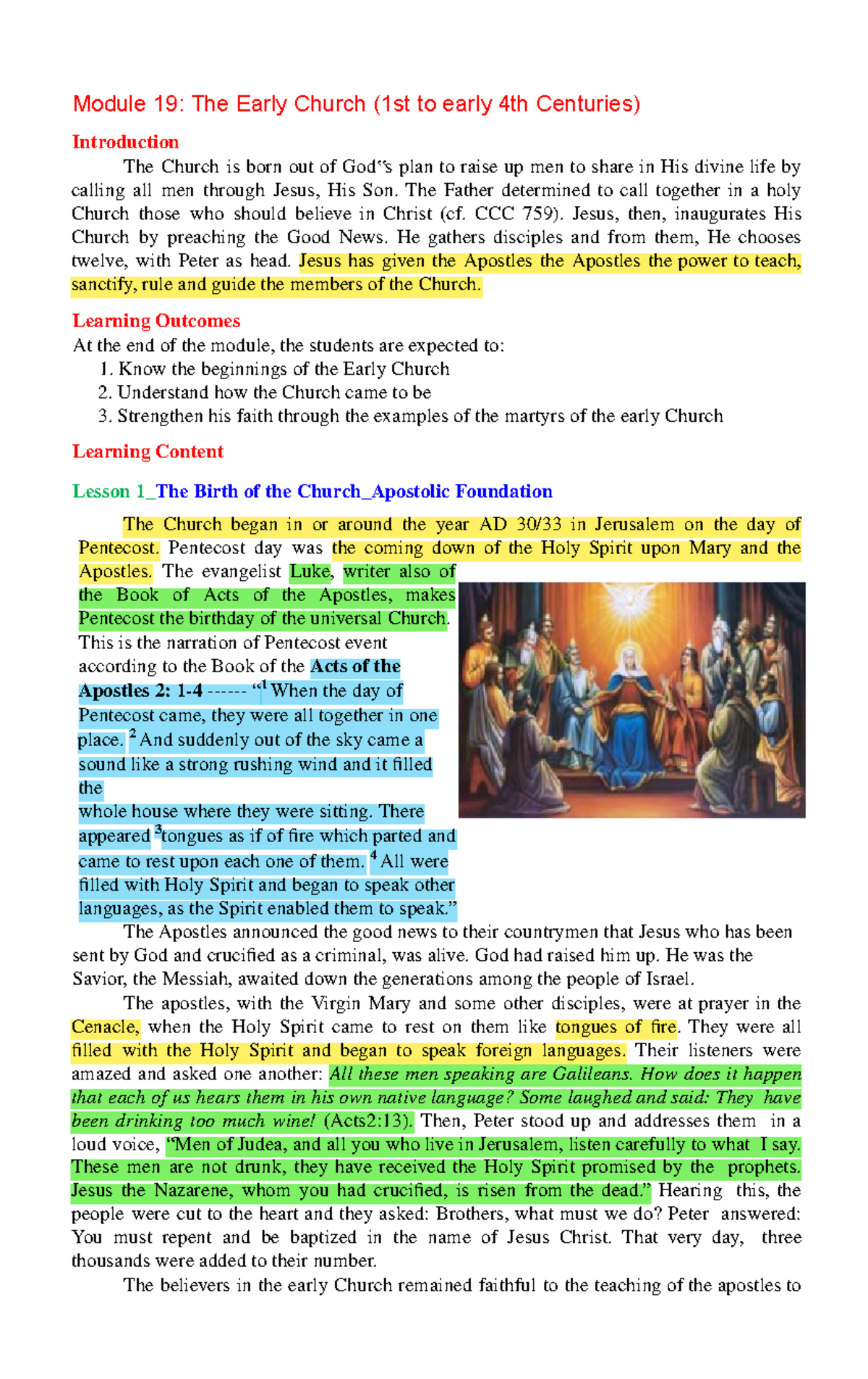 Rel Ed 3 Module 19 Early Church 14 font - RELIGIOUS EDUCATION 3_CHURCH ...