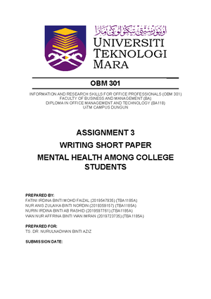 EXAMPLE FINAL TEST - organizing events - UiTM - Studocu