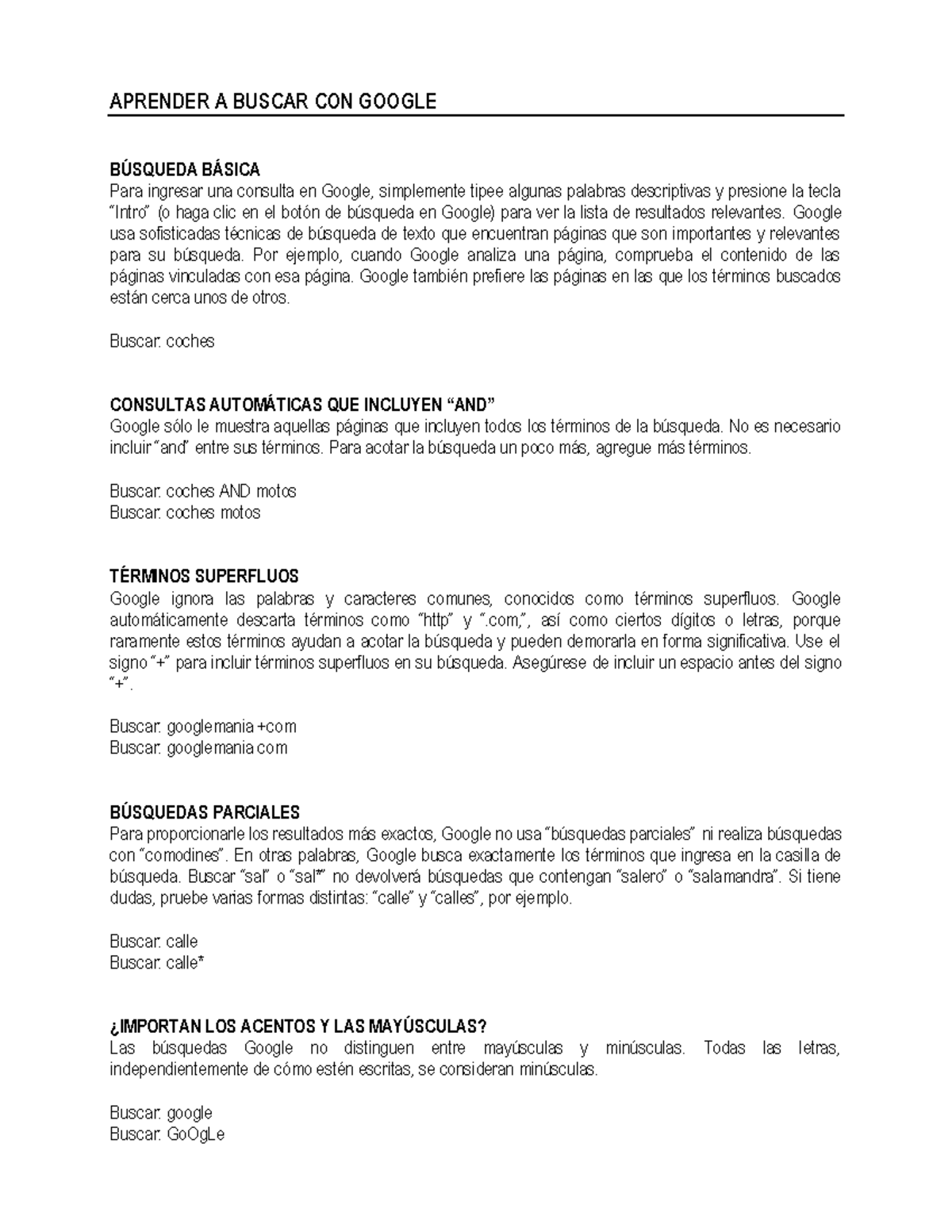 Aprender a buscar en Google - APRENDER A BUSCAR CON GOOGLE BÚSQUEDA ...