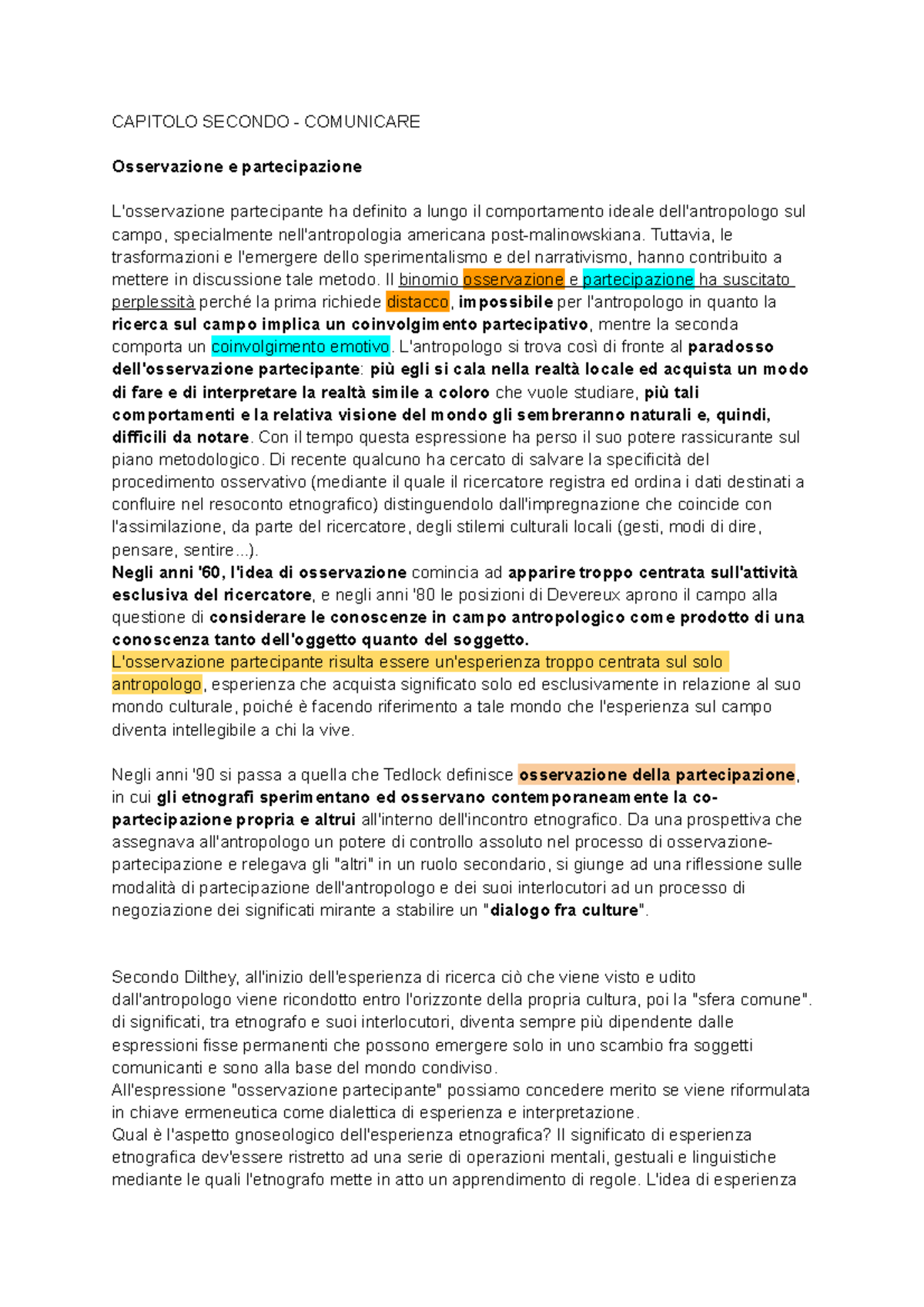 Capitolo Secondo - Comunicare - CAPITOLO SECONDO - COMUNICARE Osservazione e partecipazione ...
