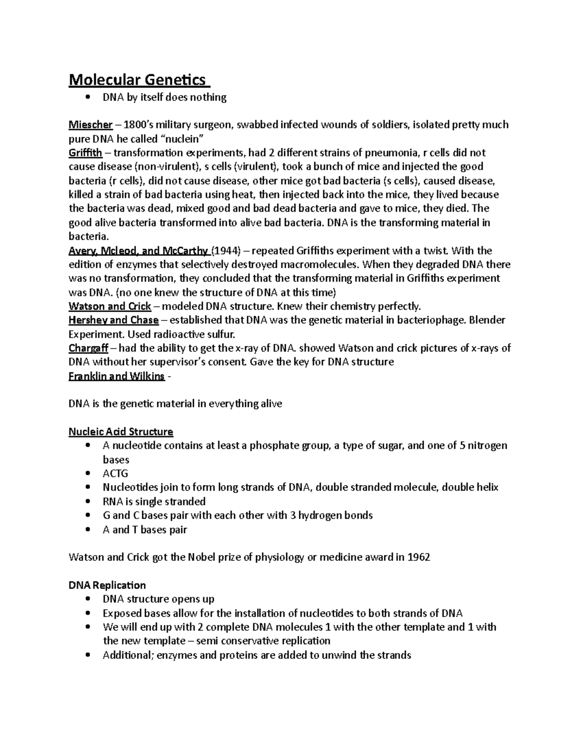 Molecular Genetics - Professor One Pagon - Molecular Genetics DNA by ...