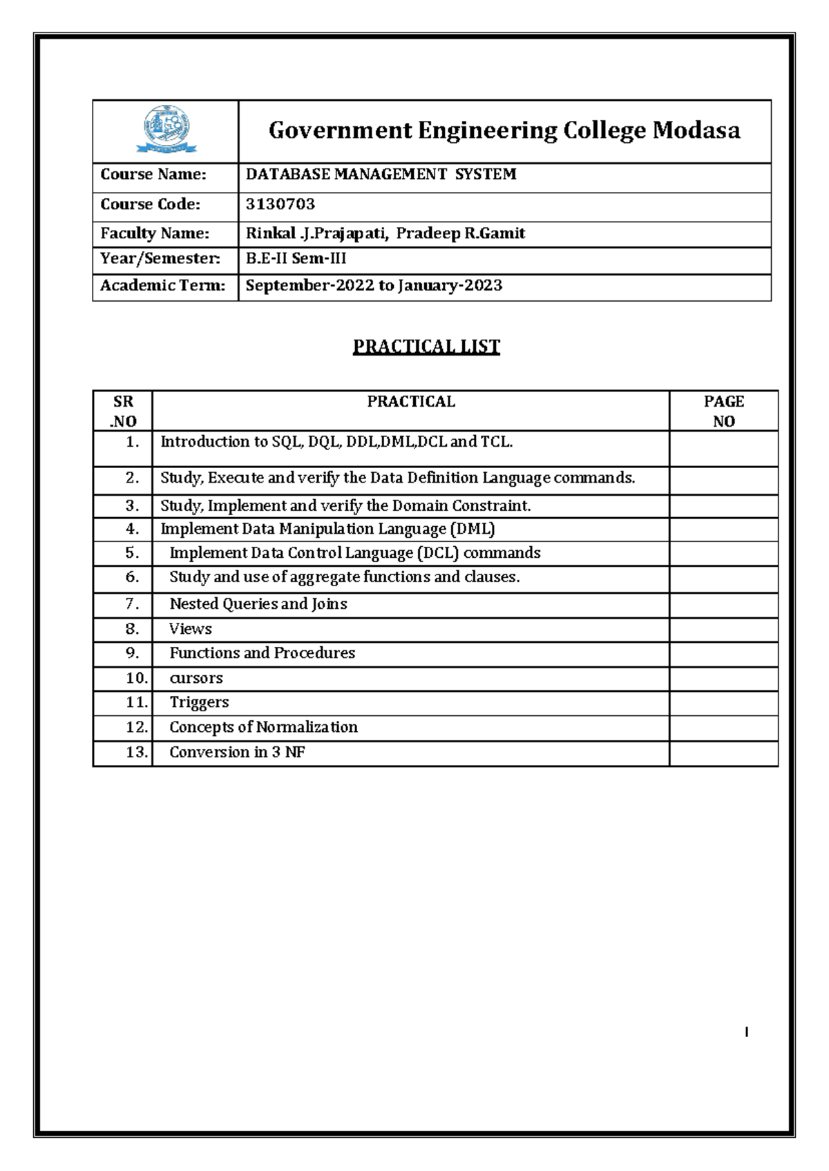1672809915696 DBMS Lab Manua L CE - Government Engineering College ...