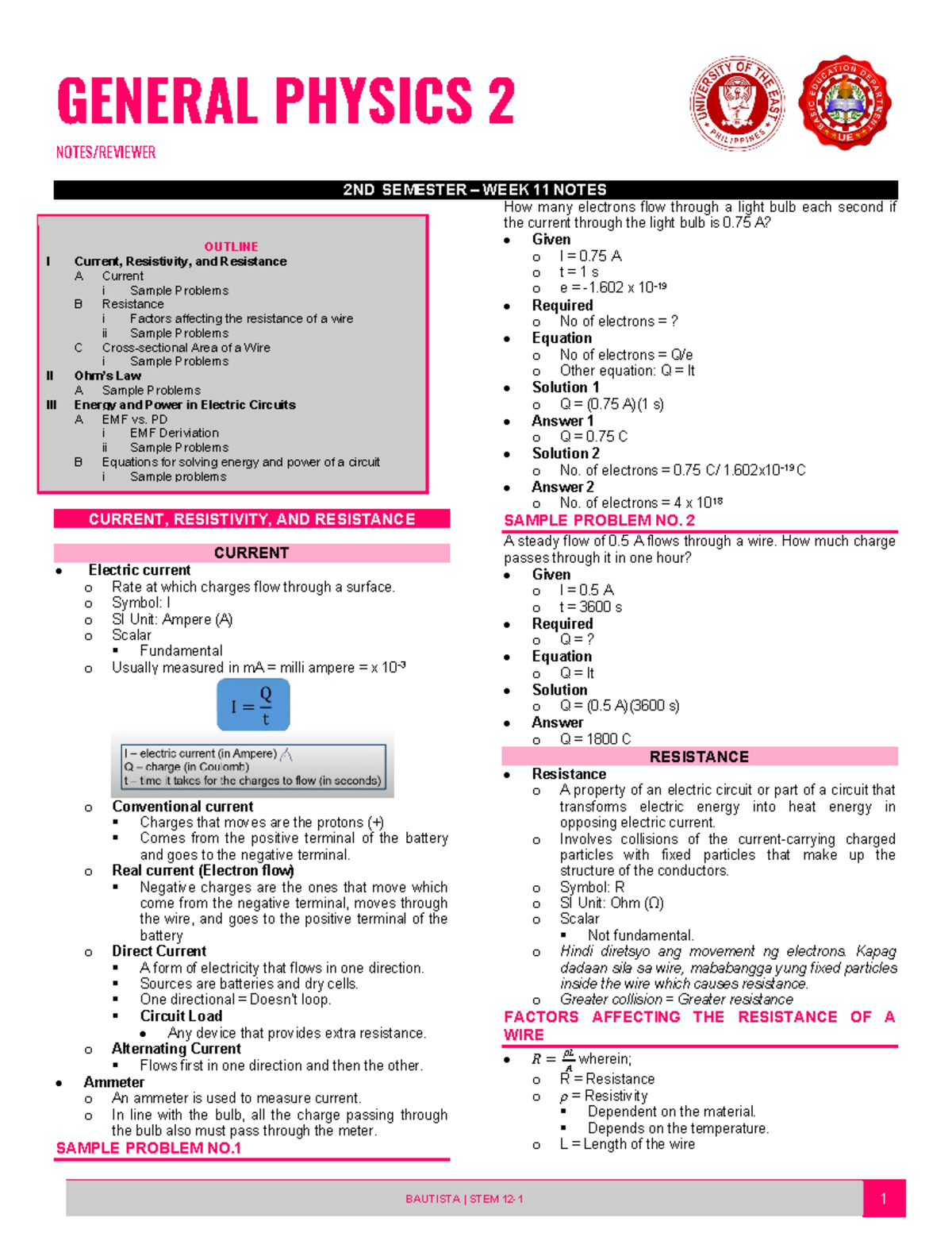 General-Physics-2-Final-Exams-Reviewer Part 1 - GENERAL PHYSICS 2 NOTES ...