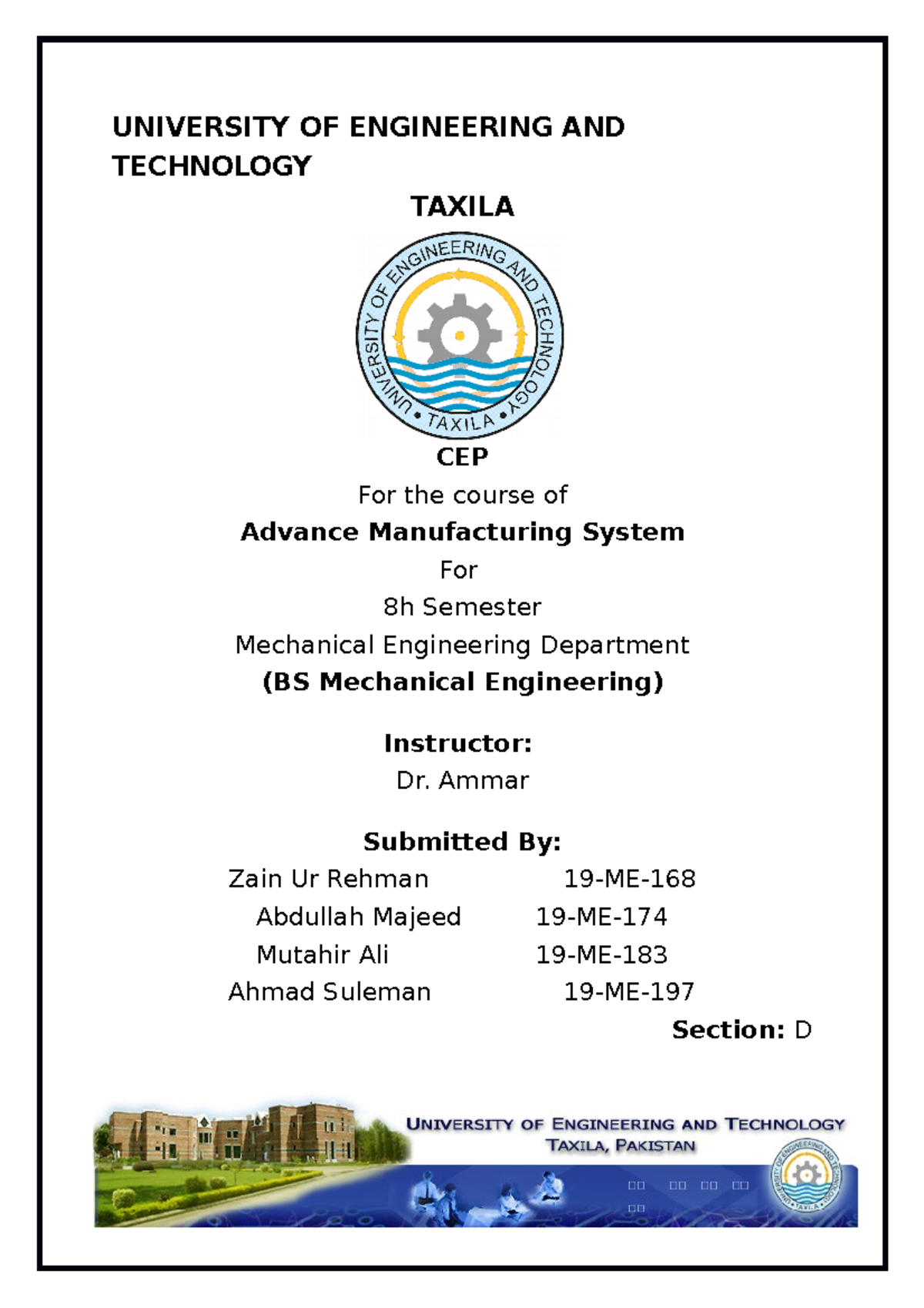 AMS CEP - Design of Advanced Manufacturing Systems - Studocu
