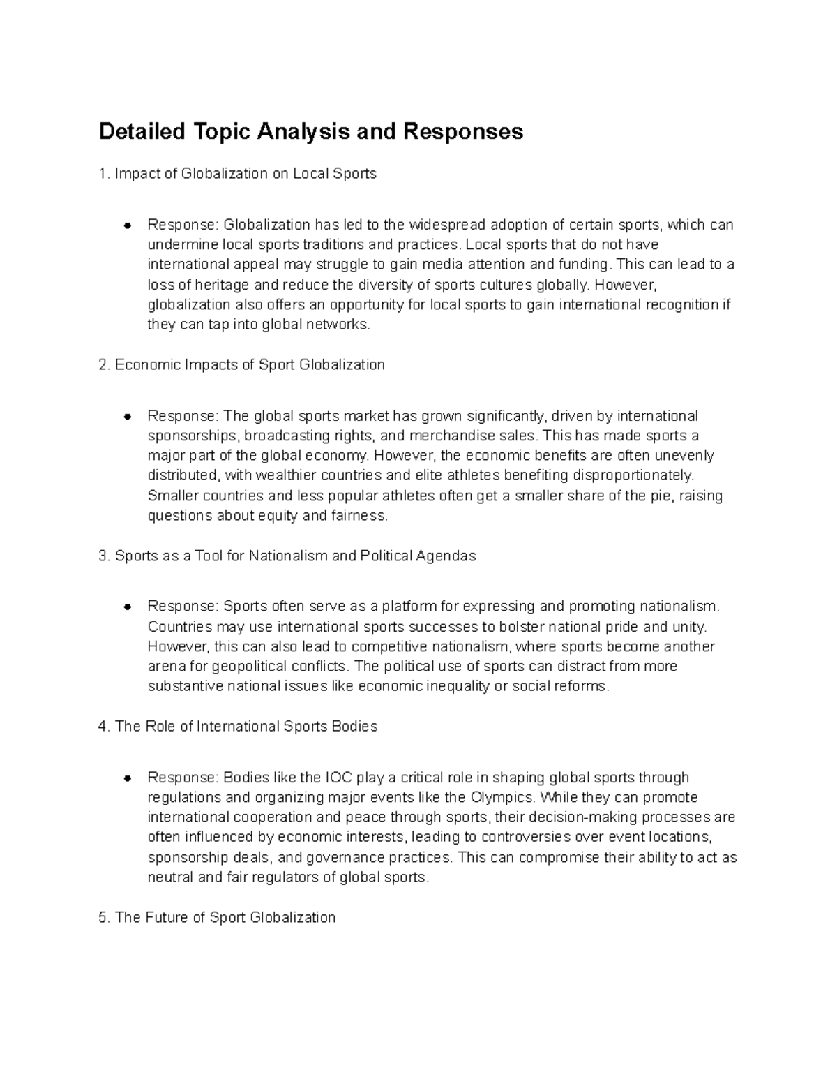 Topic analysis 1302 - Detailed Topic Analysis and Responses 1. Impact ...