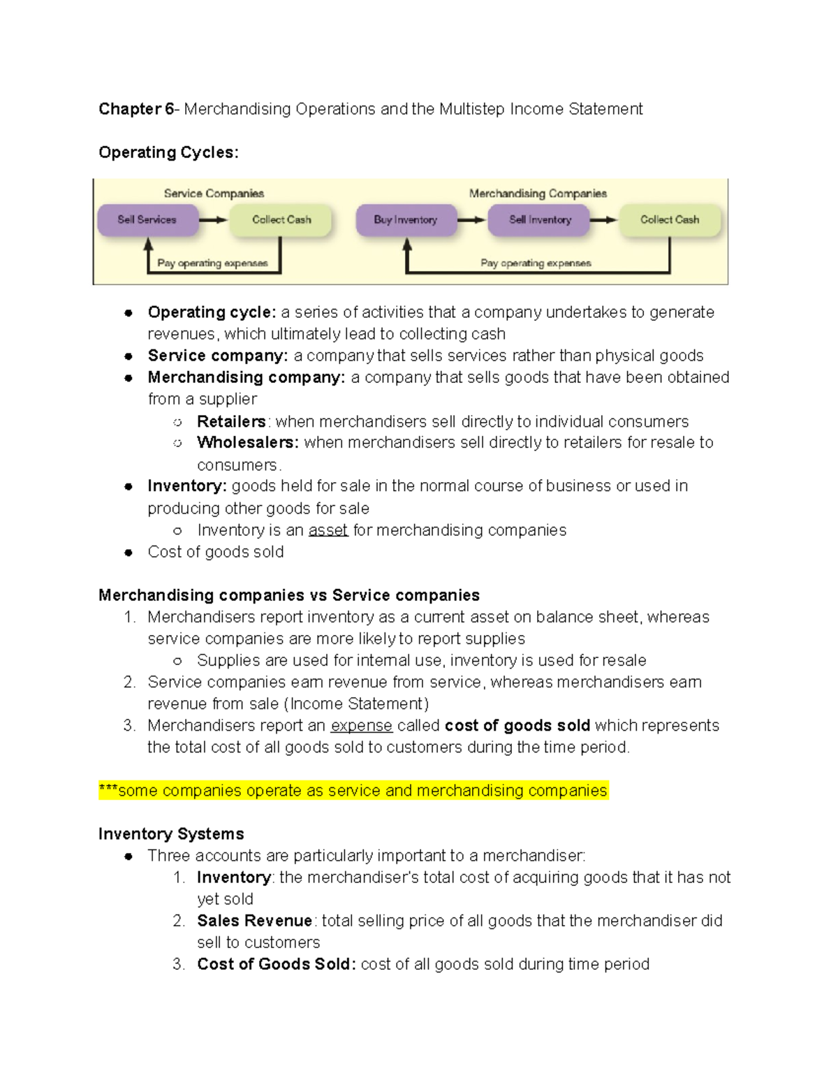 Chapter 6-Merchandising - Chapter 6- Merchandising Operations and the Multistep Income Statement ...