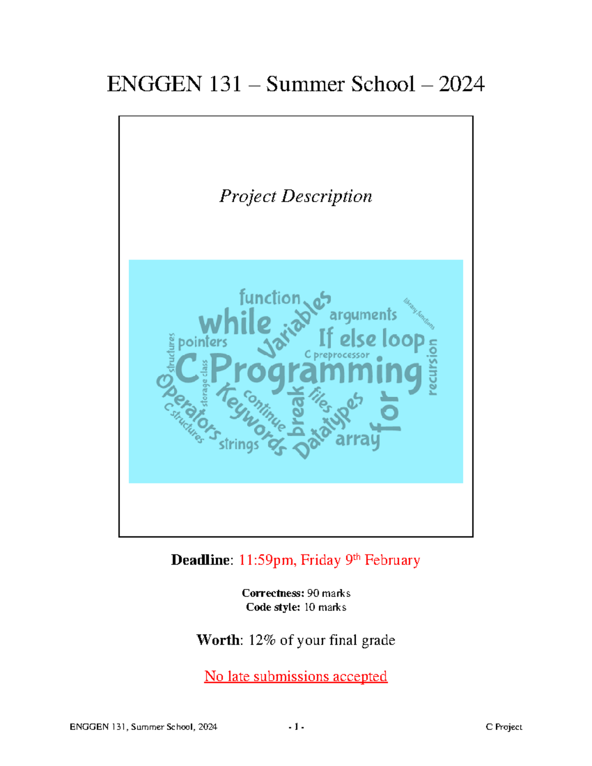 Project Two - ENGGEN 131 – Summer School – 2024 Project Description ...