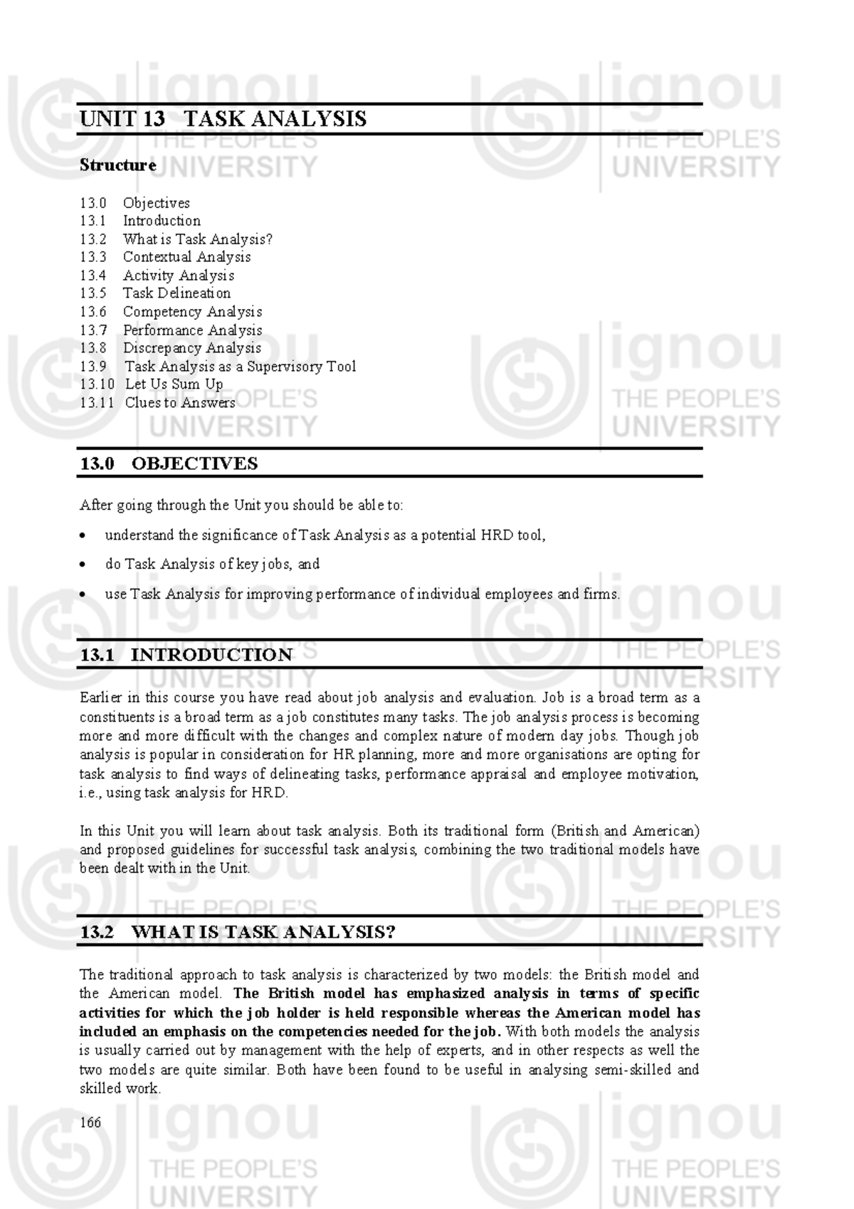 Unit-13 Task Analysis - UNIT 13 TASK ANALYSIS Structure 13 Objectives 13 Introduction 13 What is ...