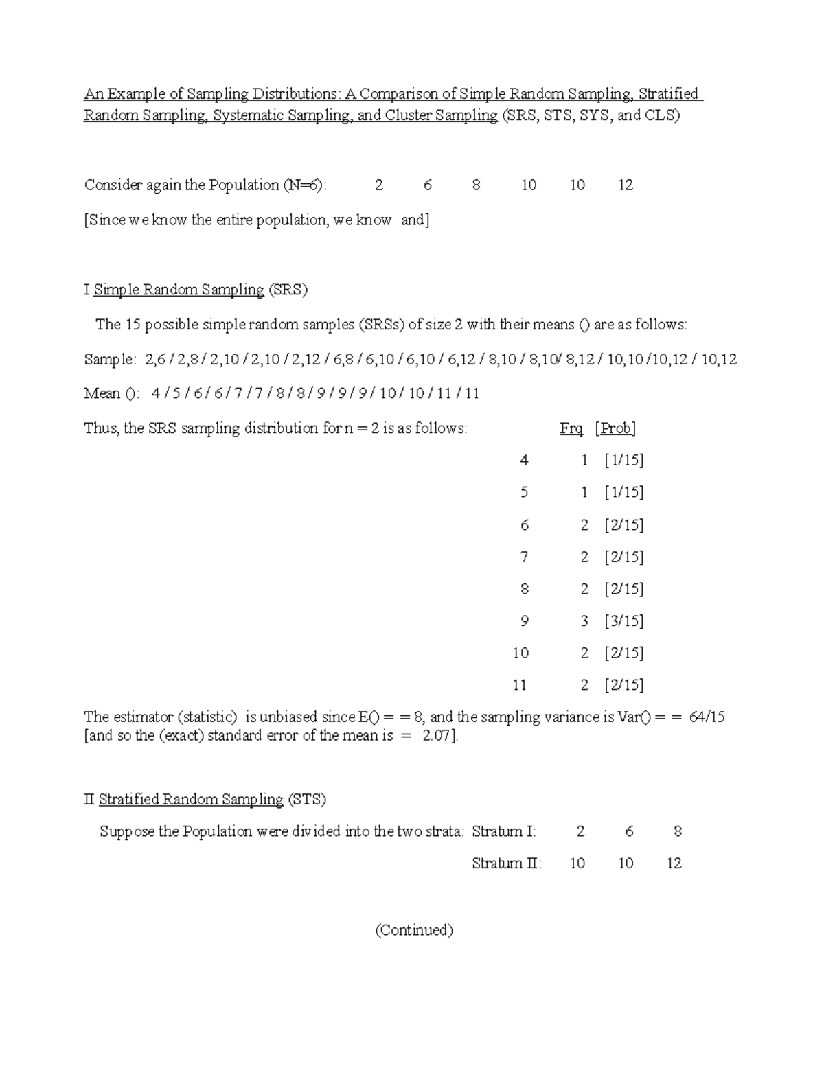 An Example of Sampling Distributions II 3 - COMM 1104 - Virginia Tech ...