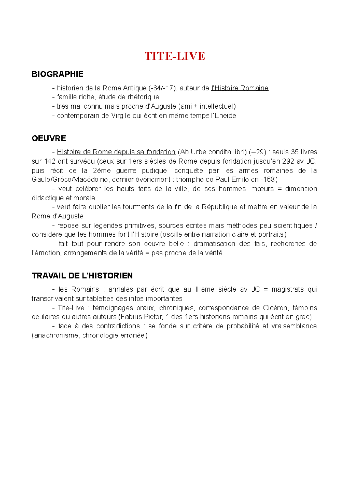 TITE-LIVE - fiche auteur - TITE-LIVE BIOGRAPHIE historien de la Rome ...