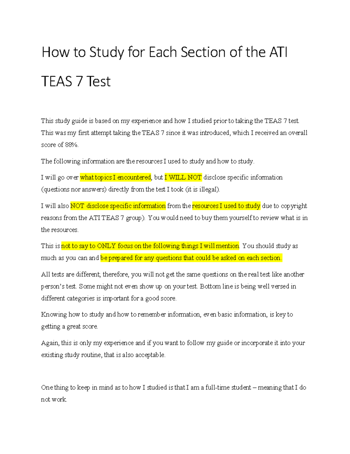 How To Study For Each Section Of The ATI TEAS 7 Test By Ruby Herrera