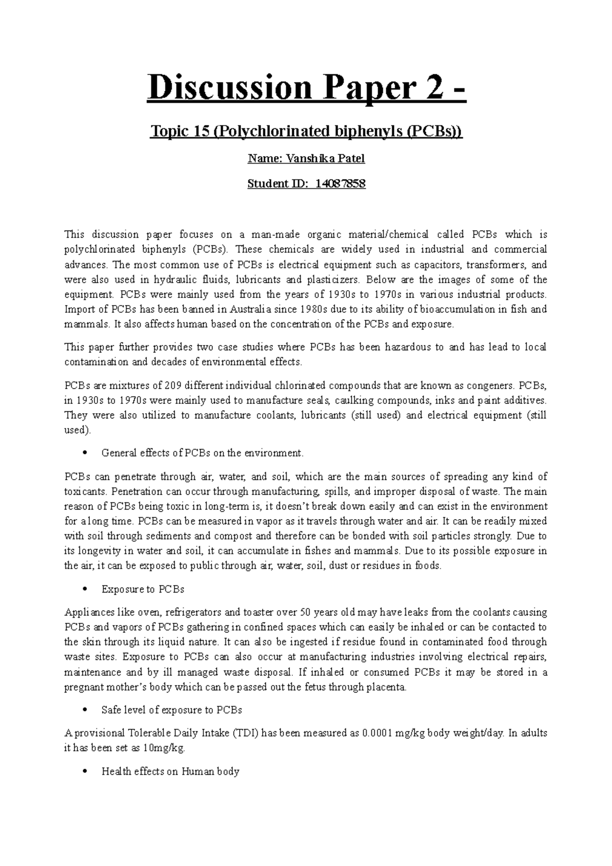 Disscussion Paper 2 - Vanshika Patel (14087858) - Discussion Paper 2 ...