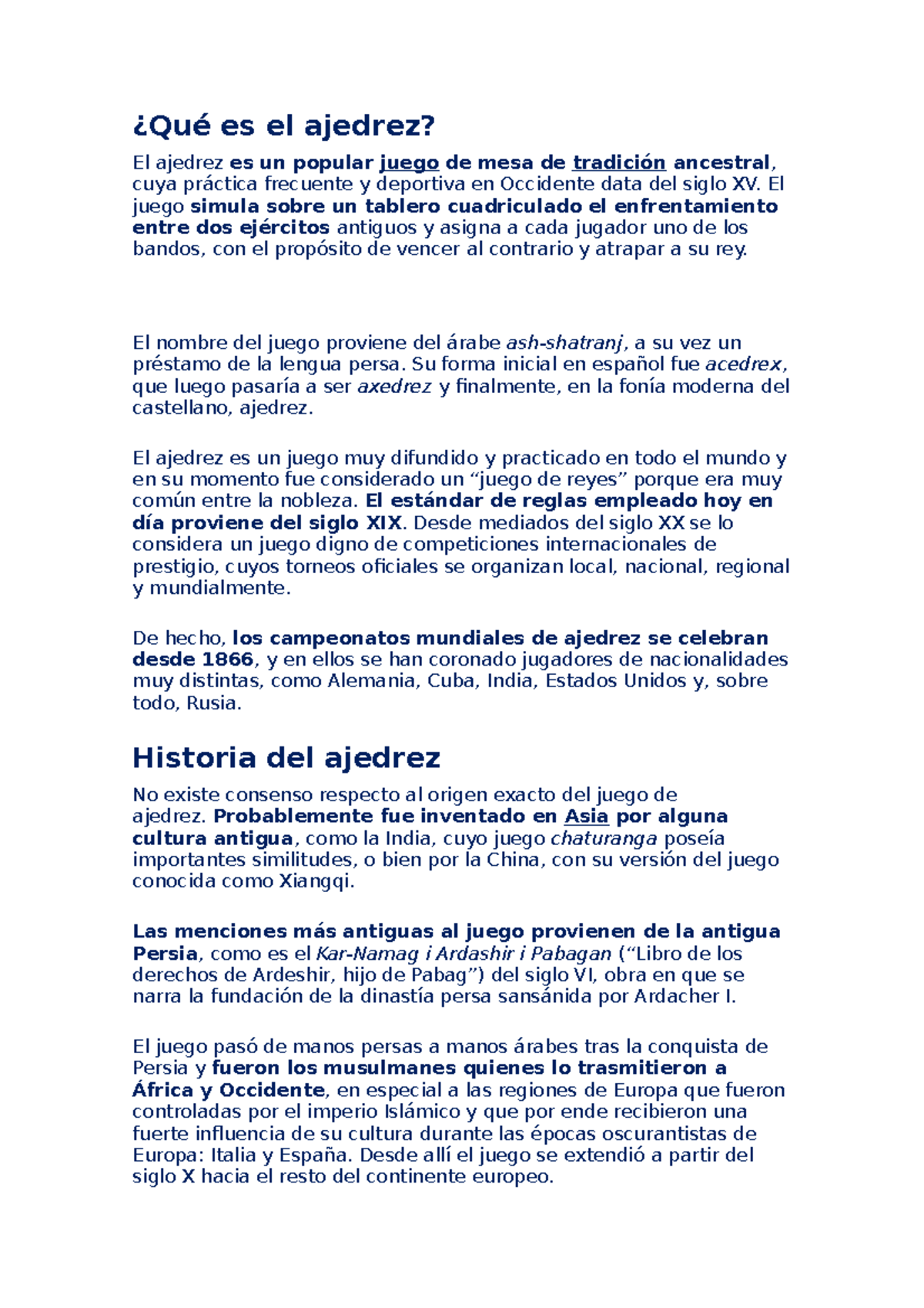 Qué es el ajedrez - ¿Qué es el ajedrez? El ajedrez es un popular juego ...