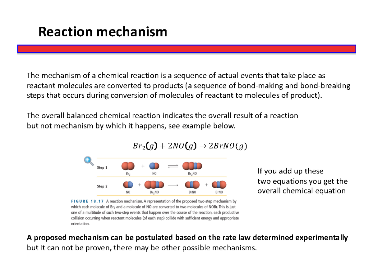 Lecture 2022 10004 2 2 2 - Reaction mechanism The mechanism of a ...