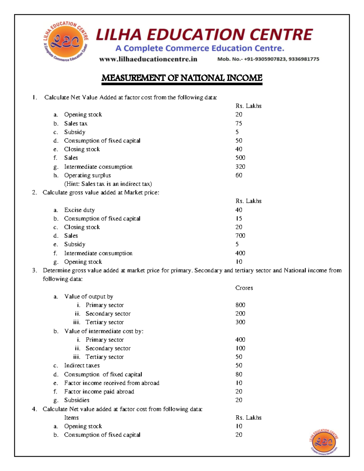 Measurement OF National Income - MEASUREMENT OF NATIONAL INCOME ...