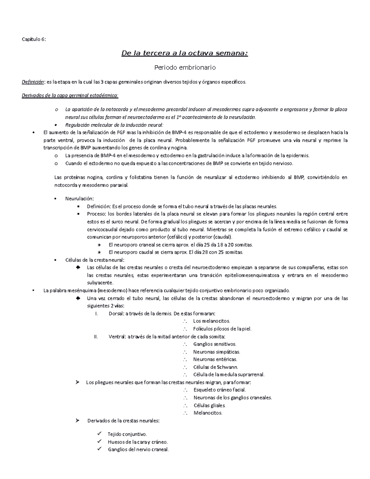 Capitulo 6 - Capítulo 6: De la tercera a la octava semana: Periodo ...