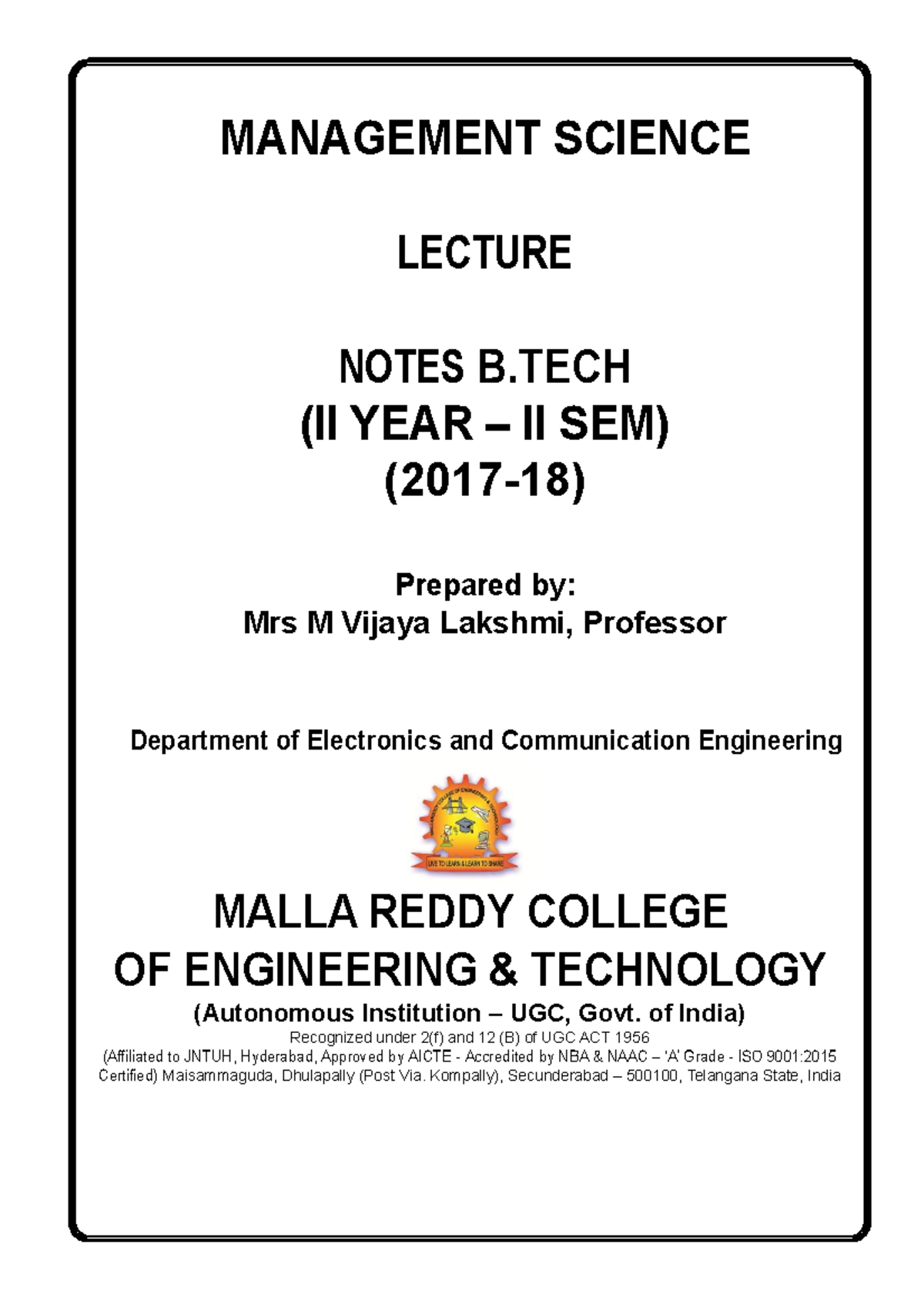 Management-Science-Book-converted - MANAGEMENT SCIENCE LECTURE NOTES B ...