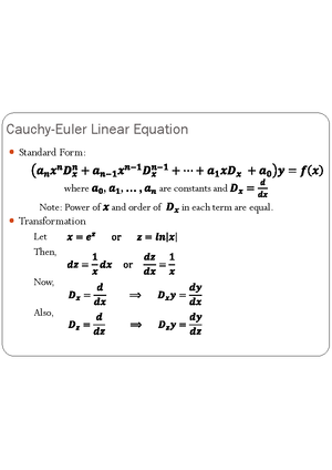 Non homogeneous LDE with Constant Coefficients (Method of Undetermined Coefficients ) - General ...