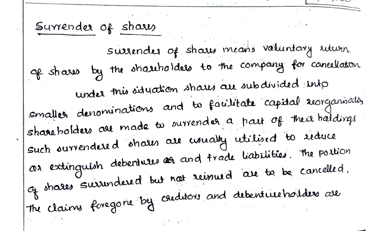 Surrender of shares - Lectures - . -. .. Scuund~ Of,. sh~ l'Y~civ.l ...