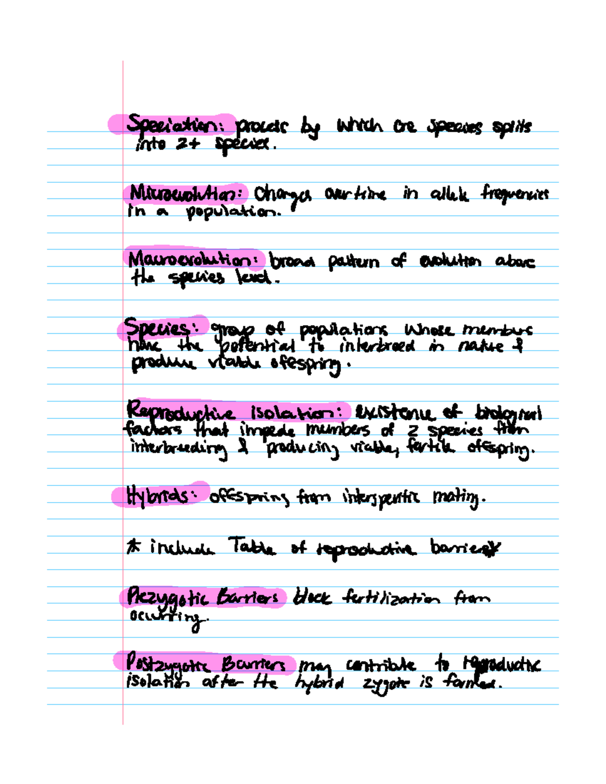 Chapter 24 The Origin of Species - Speciation process by which one species splits into at ...