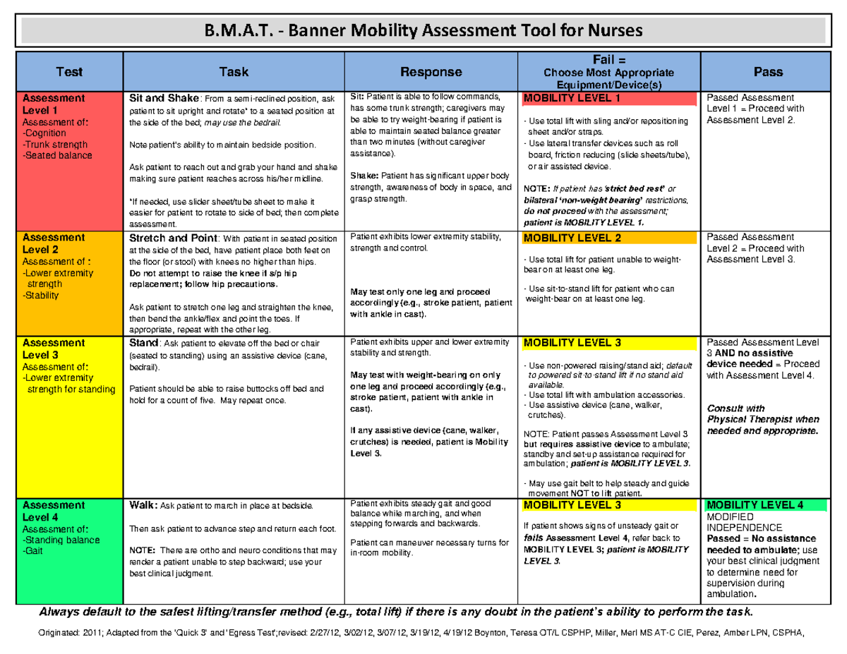 Ergo Safe Patient Mobility Assess-Safety Written Program - Always ...