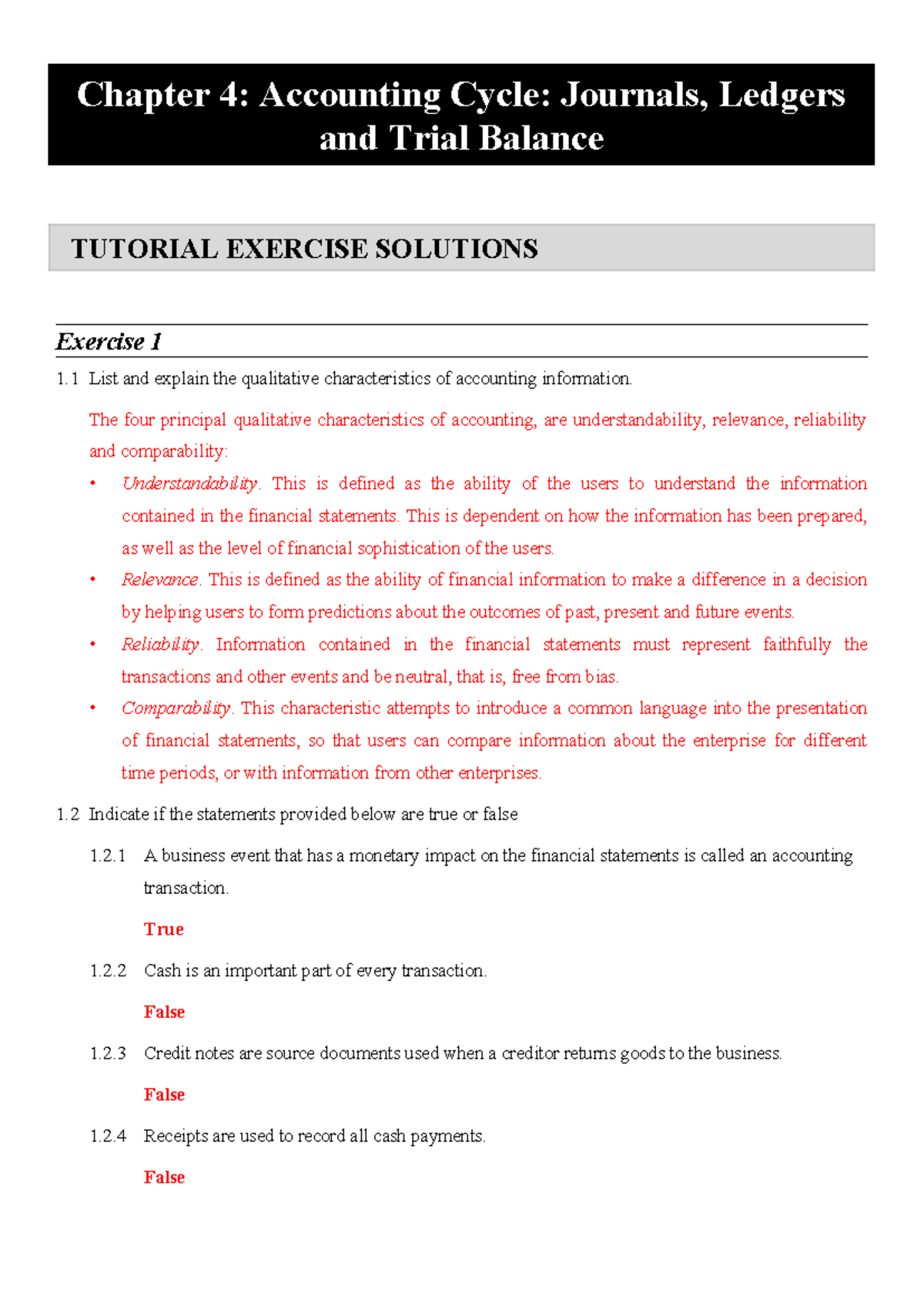 Chapter 4 Textbook Solutions - Fourth Edition - Chapter 4: Accounting ...