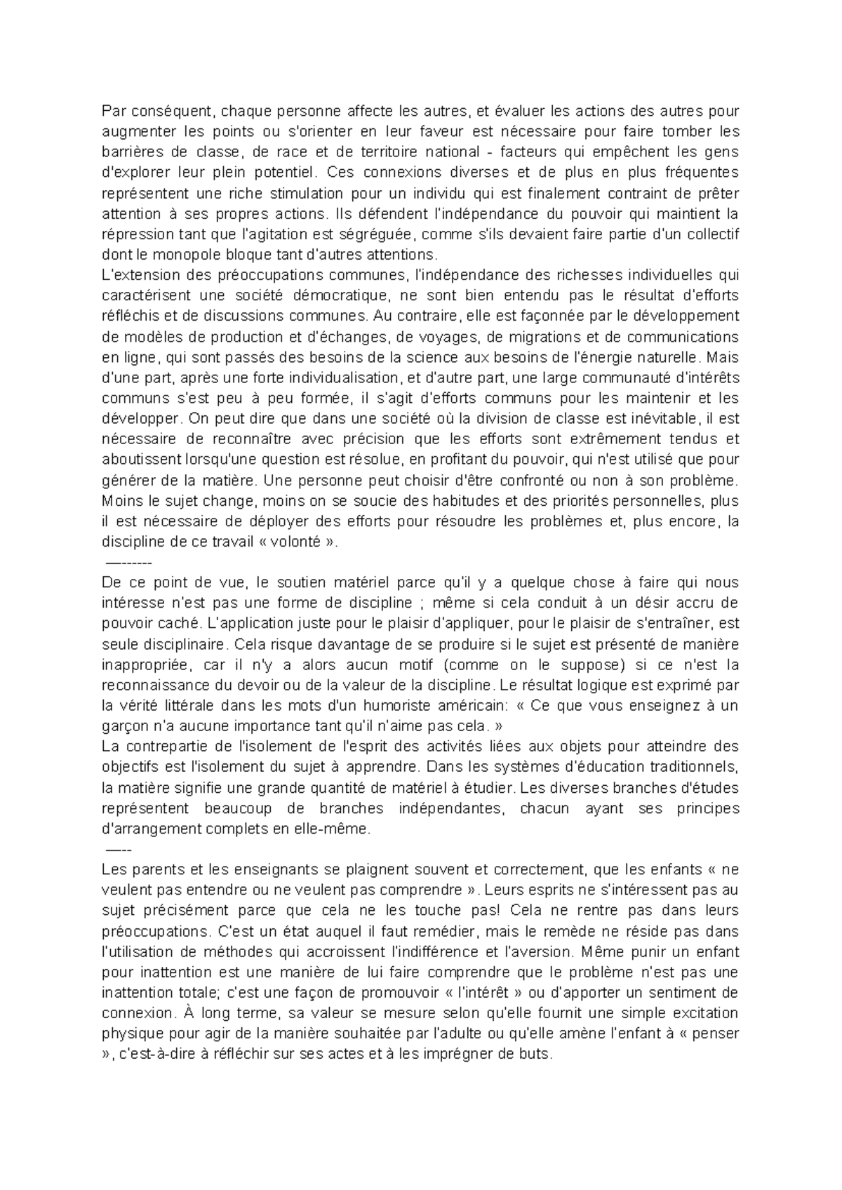 Project-101 VIE - Par conséquent, chaque personne affecte les autres ...