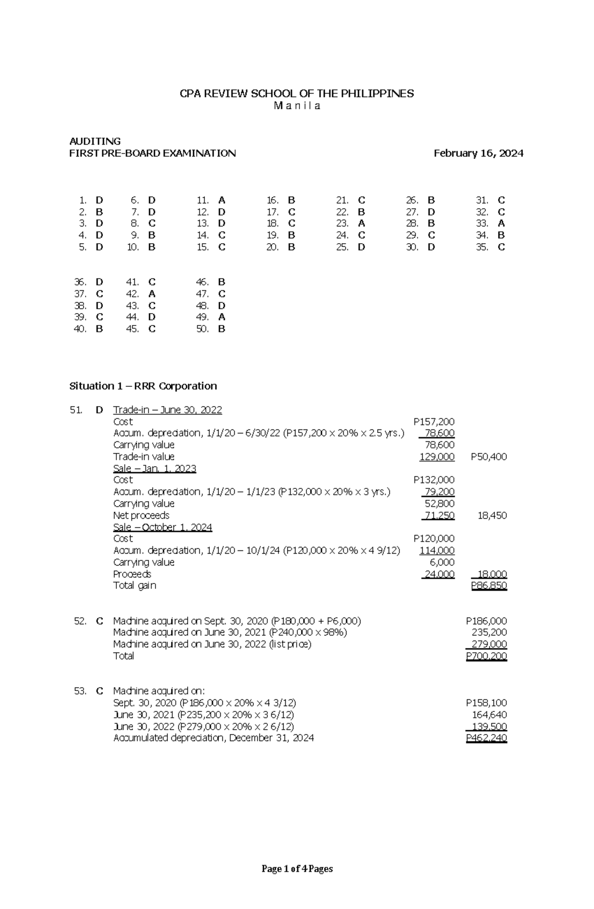 SOL- 1st PB- Batch 95 - CPA REVIEW SCHOOL OF THE PHILIPPINES M a n i l ...