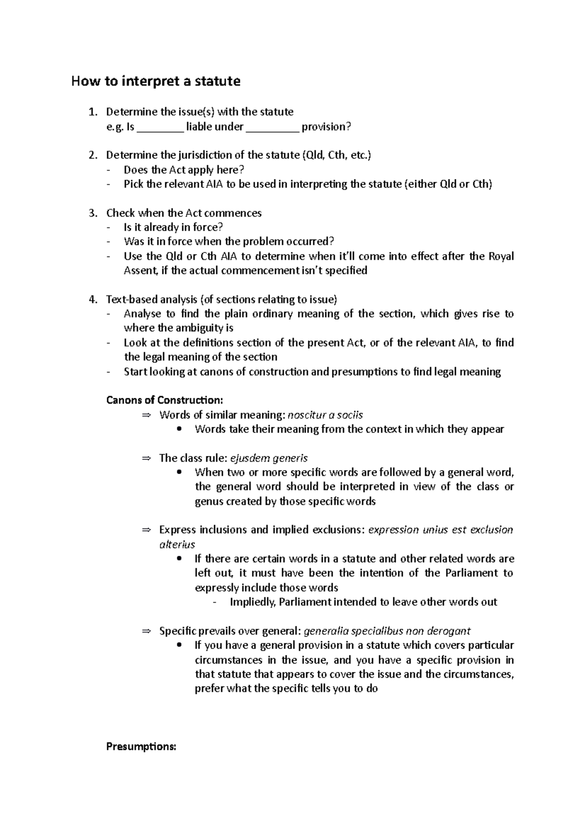 Statutory Interpretation Procedure - How to interpret a statute ...