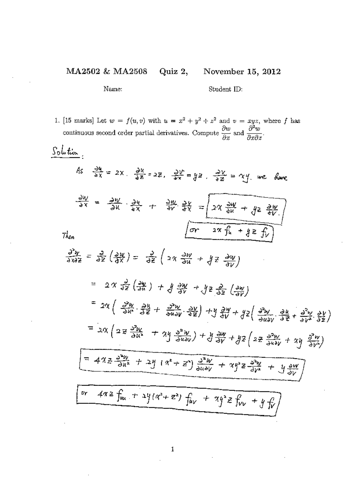 Final Pastpaper Solution Multi Variable Calculus Studocu