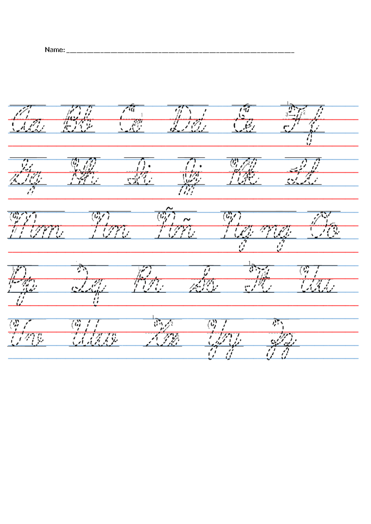 Kabit kabit or Tracing Cursive letters - Filipino -Grade 2 - Name: Am ...