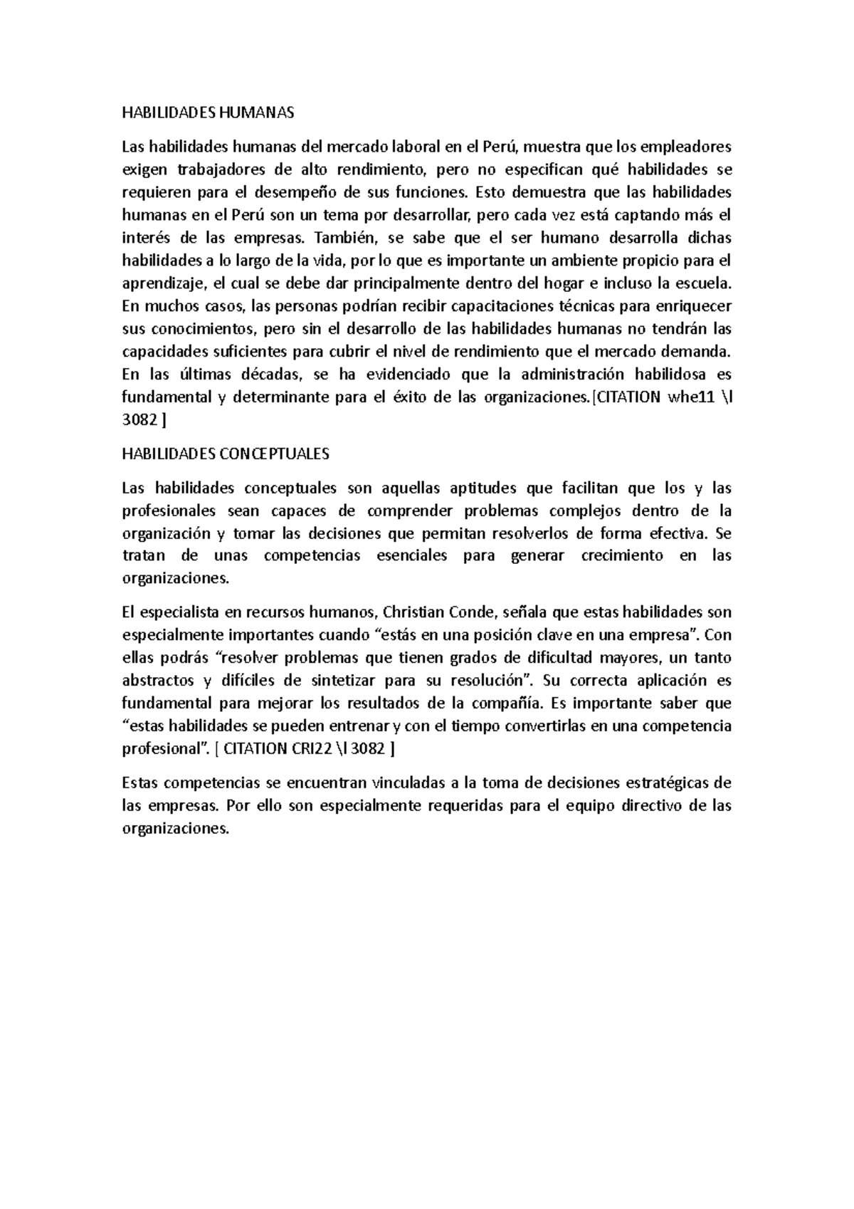 Habilidades Humanas - VVVVVVVVVV - HABILIDADES HUMANAS Las habilidades ...