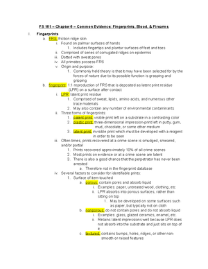 Notes on Crime Scene Investigation - The process of gathering ...