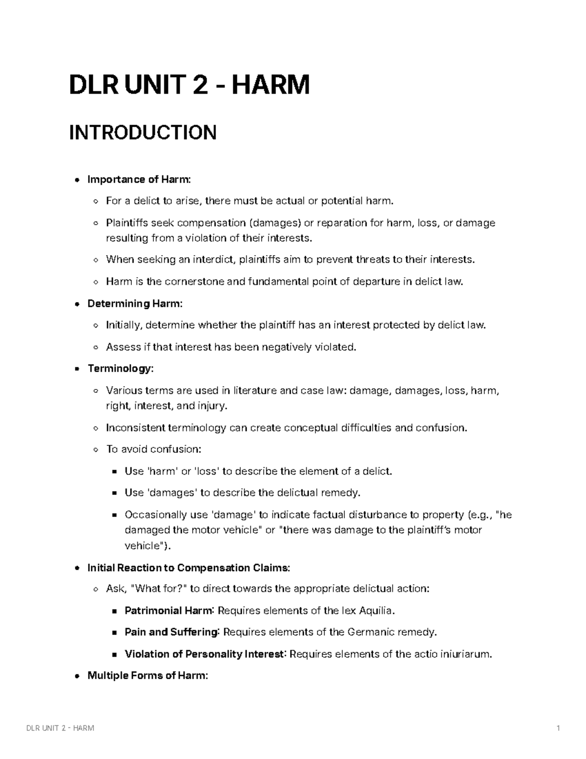 DLR UNIT 2 - HARM - DLR UNIT 2 HARM NOTES - DLR UNIT 2 - HARM ...