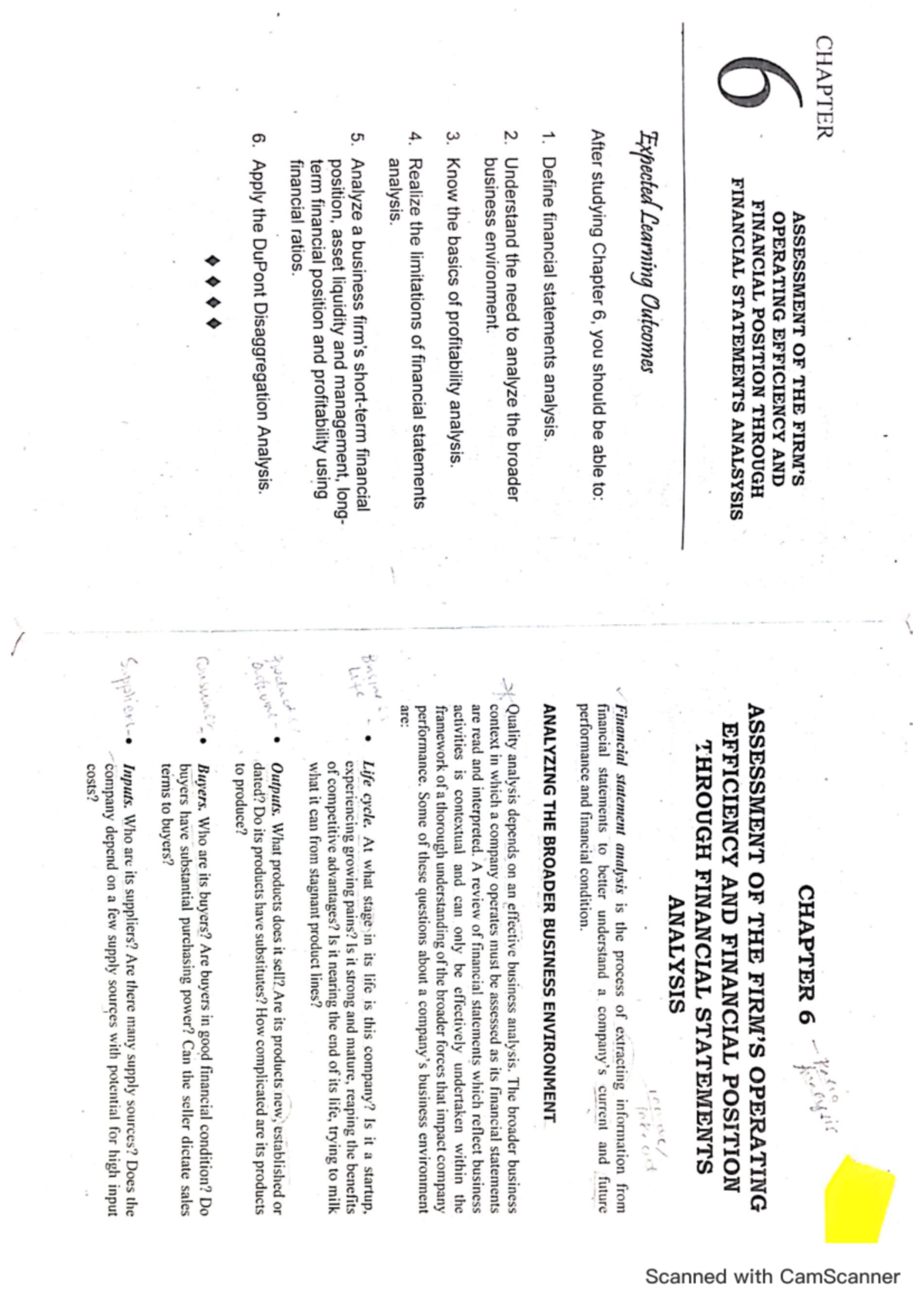 Unit 2 - Chap 6 - CHAPTER ASSESSMENT OF THE CHAPTER 6 6 OPERATING ...