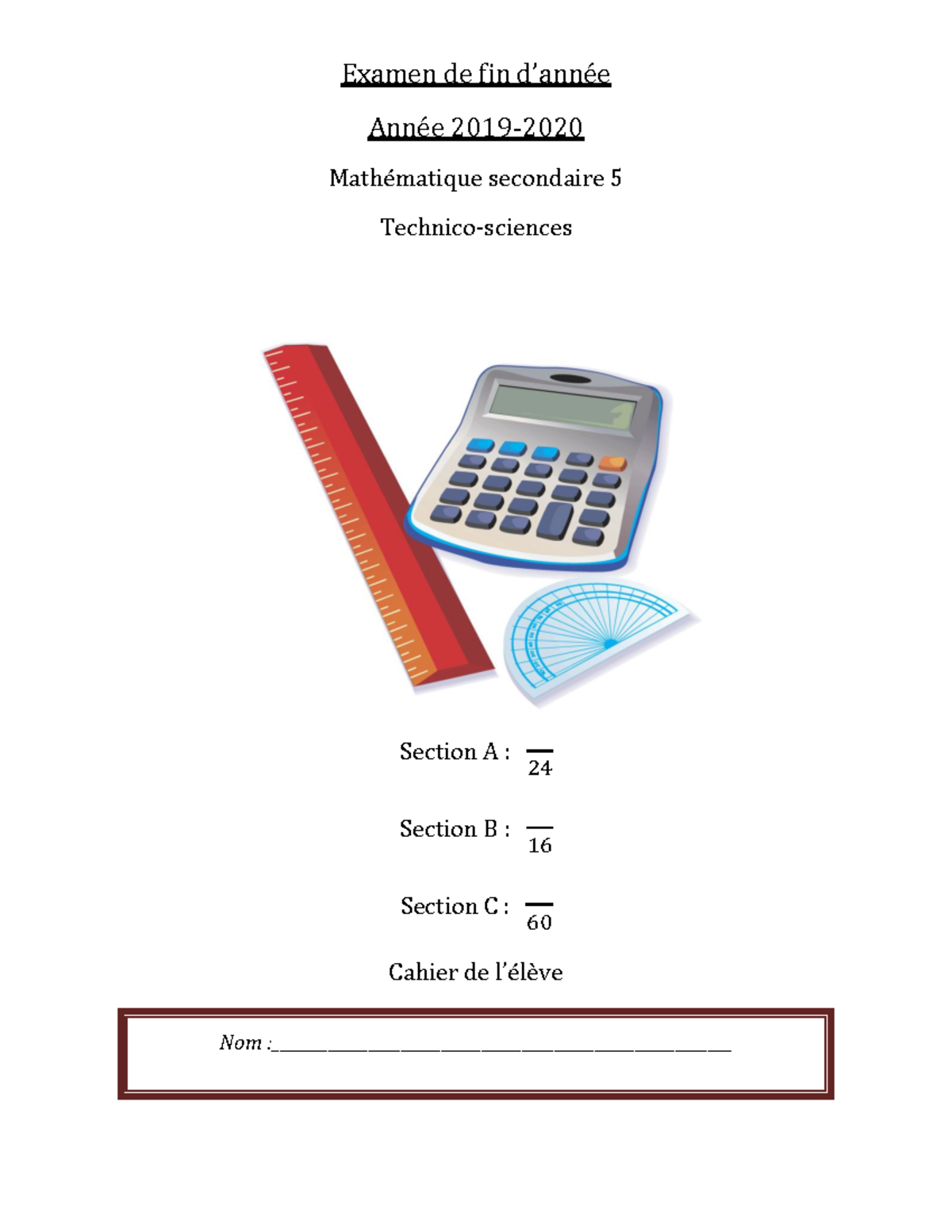 Cahier-élève TS - math - Nom ...