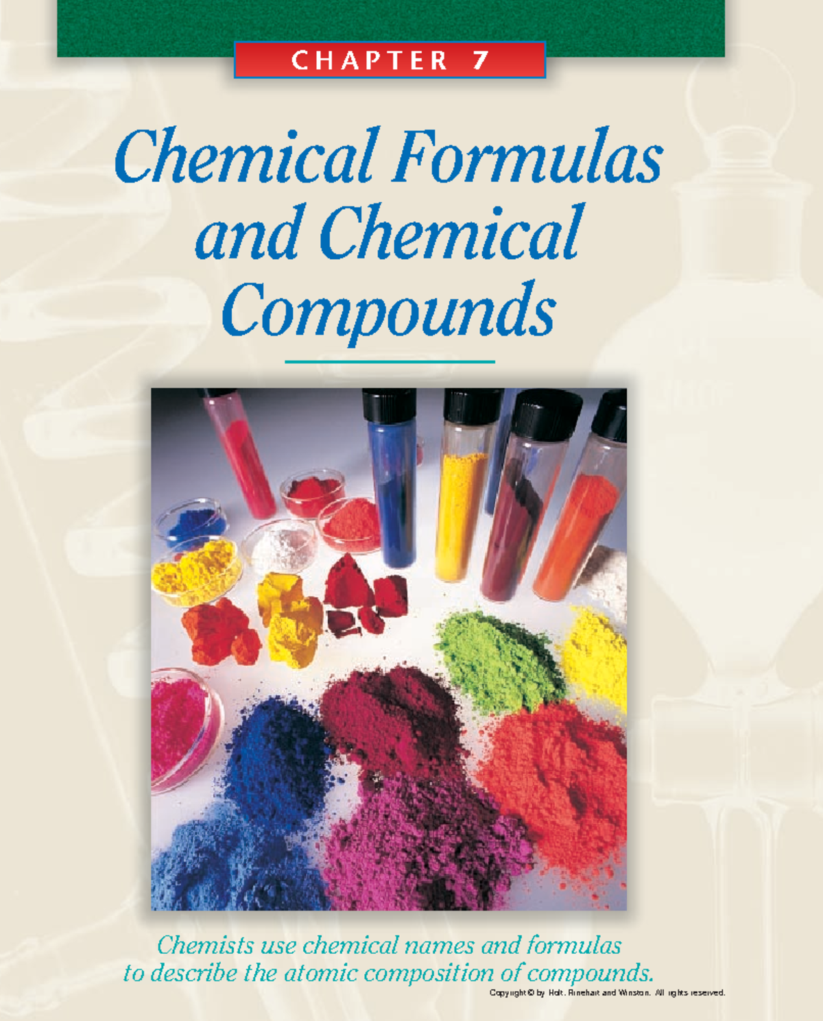 Chapter 7 Chemical Formulas - C H A P T E R 7 Chemical Formulas and ...