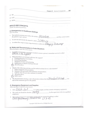 Safety Signs Worksheet Key - MAS125 Invasive Clinical Procedures Safety ...