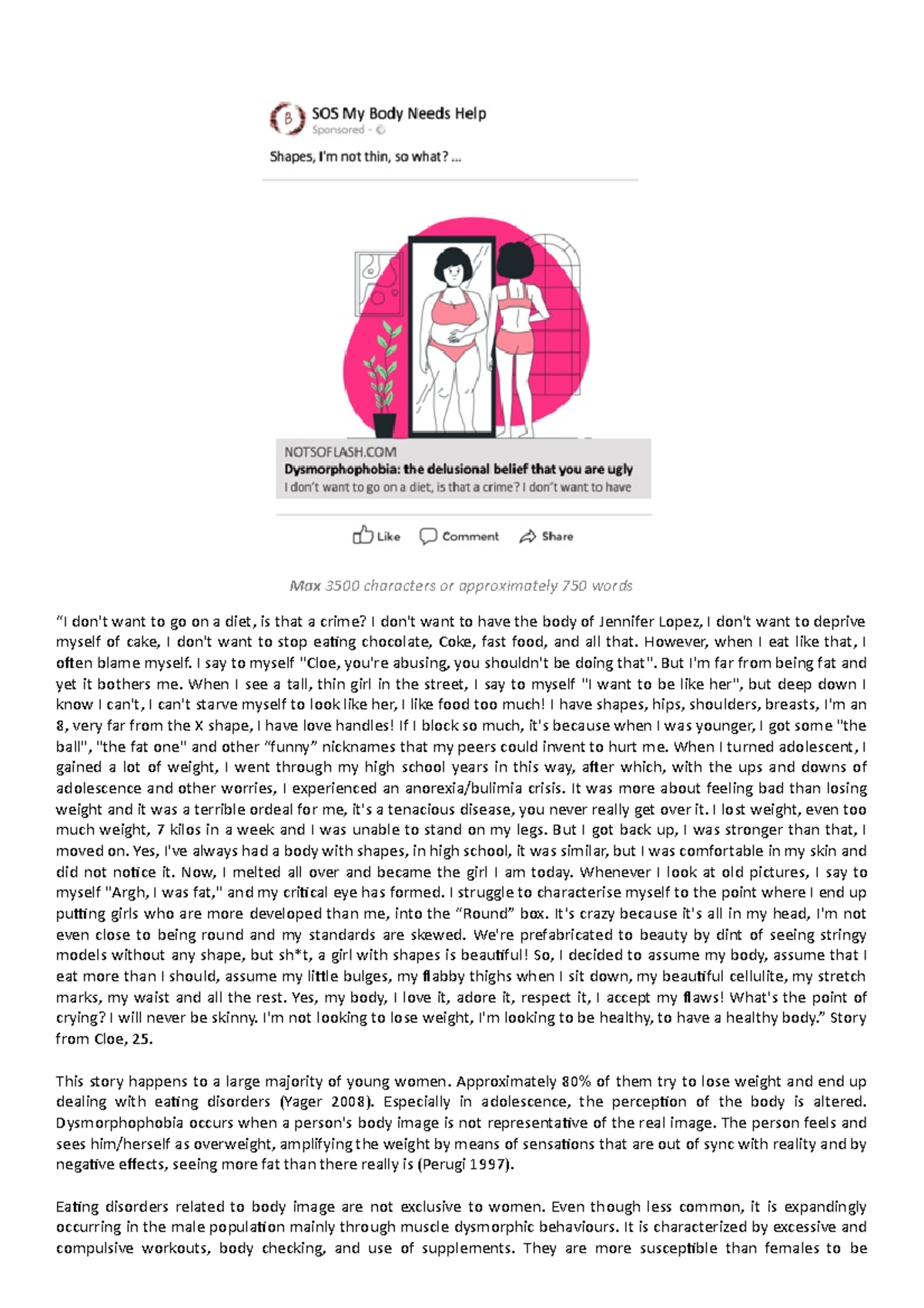 Social Media Campaign (FB) on body image and eating disorders - Max ...