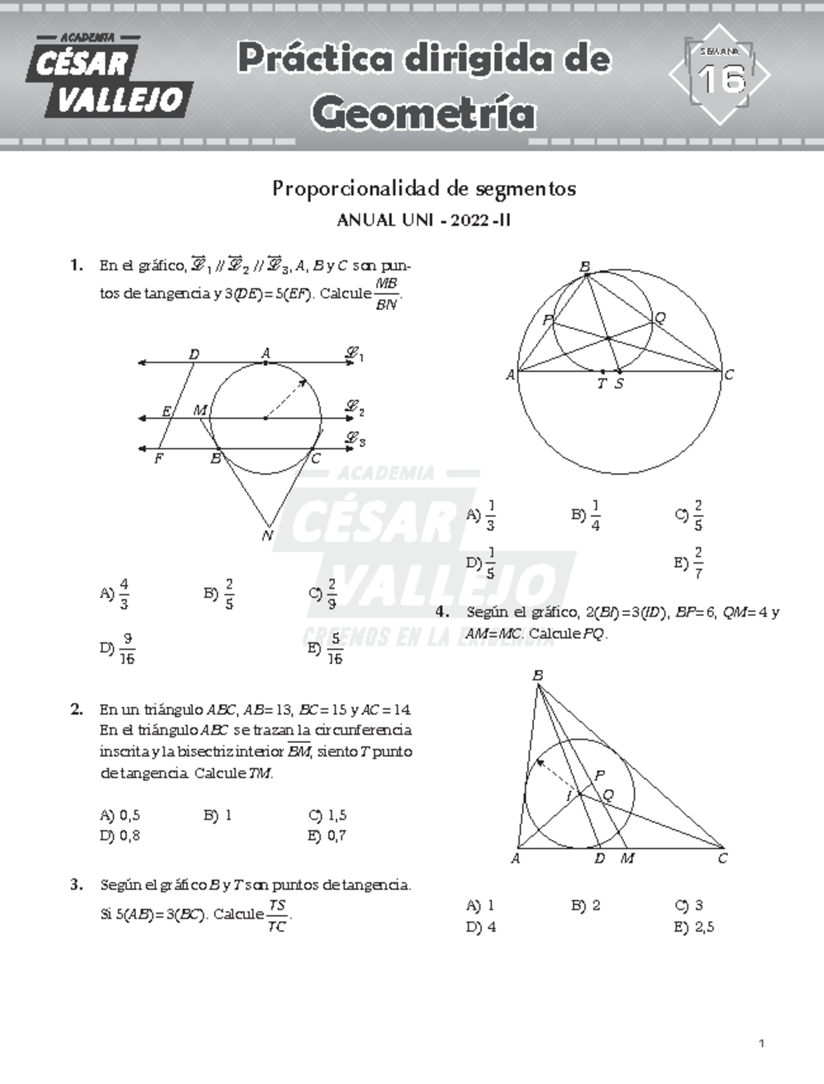 G AUNI Diri Sem16 - sdasfsf - Anual UNI Geometría 1. En el gráfico, L L ...