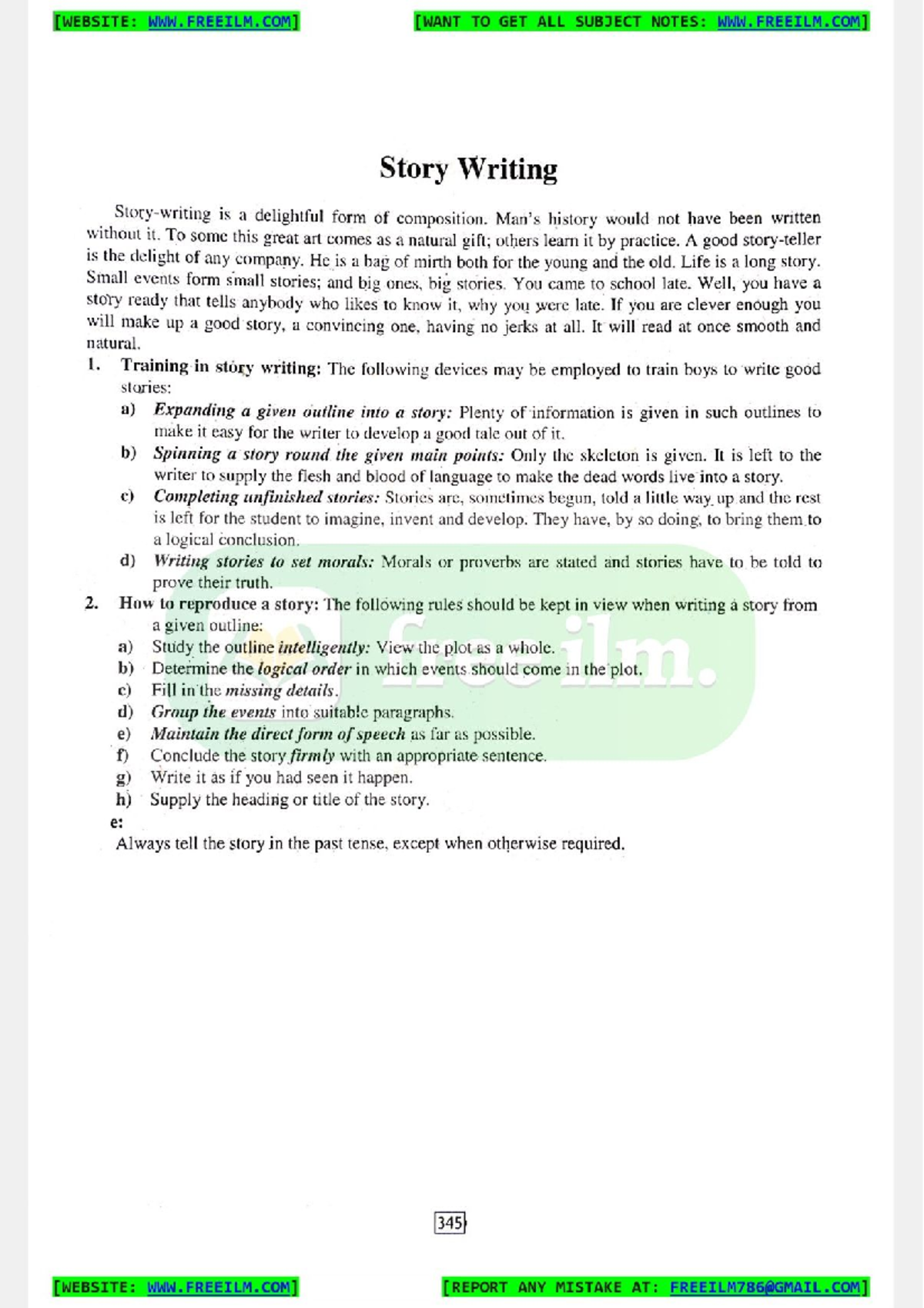 11th English Stories - WEBSITE: TO GET ALL SUBJECT NOTES: Story Writing ...