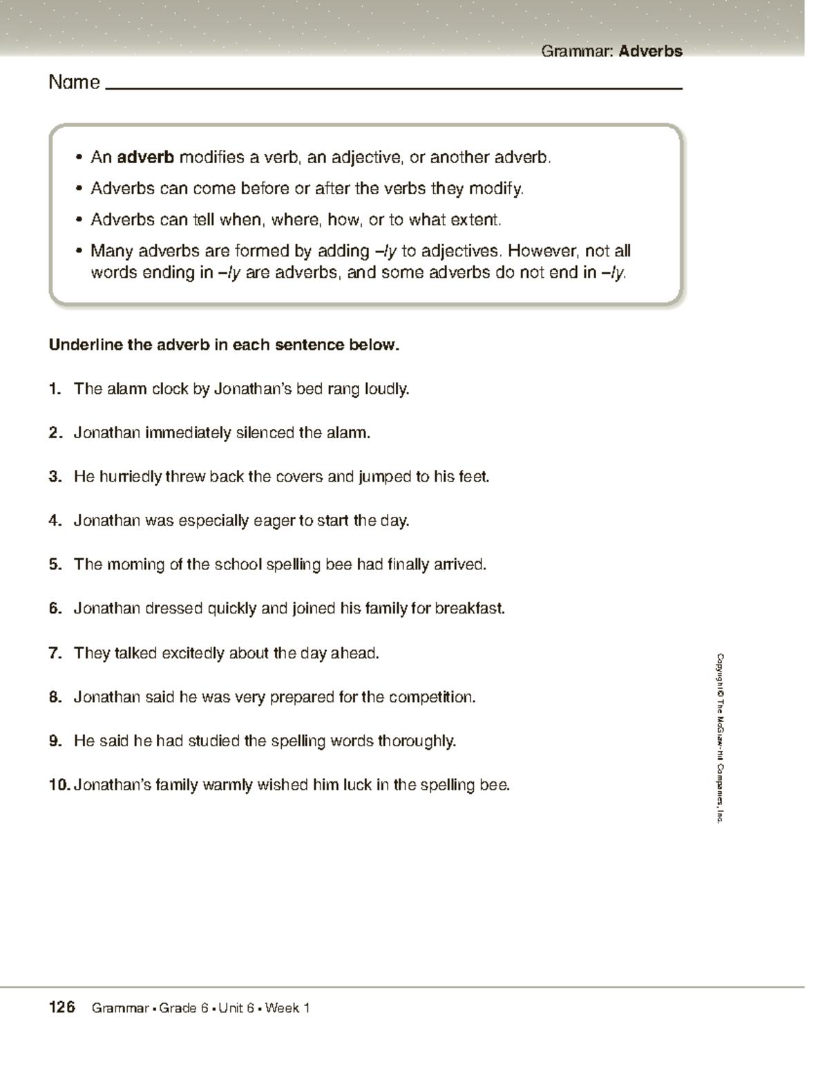 Alaina Cervantes - Grammar: Adverbs, Adj vs. Adverbs, Proofread - Name ...