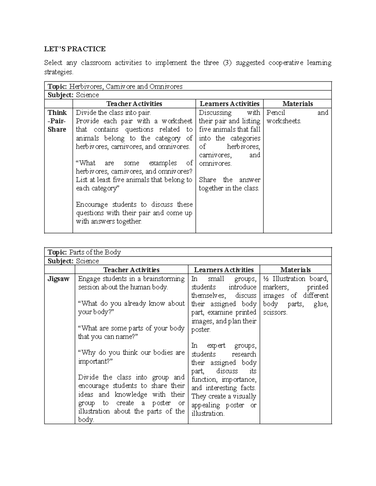 Teaching Multigrade Classes - LET’S PRACTICE Select any classroom ...