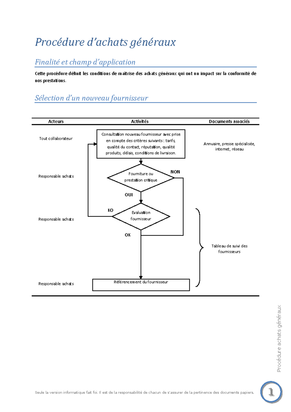 Procdure achats gnraux - 11 Procédure achats généraux Procédure d ...