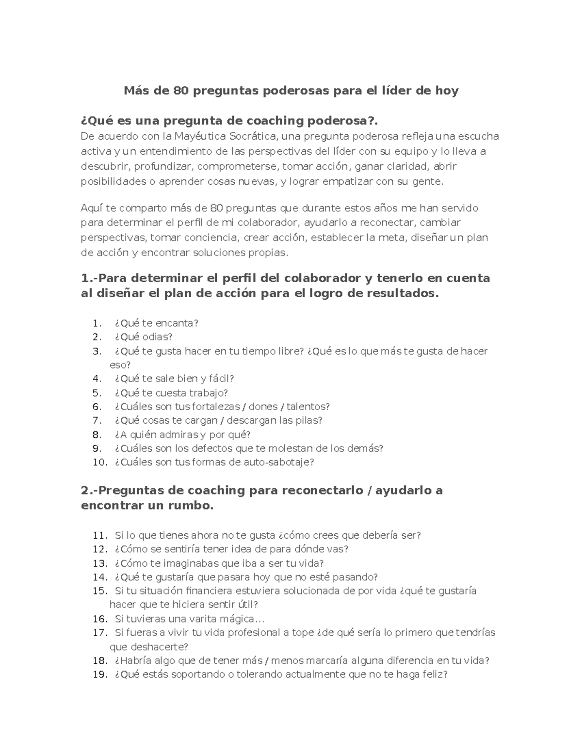 Herramienta 80 preguntas de coaching para el lider ético de hoy - Más ...