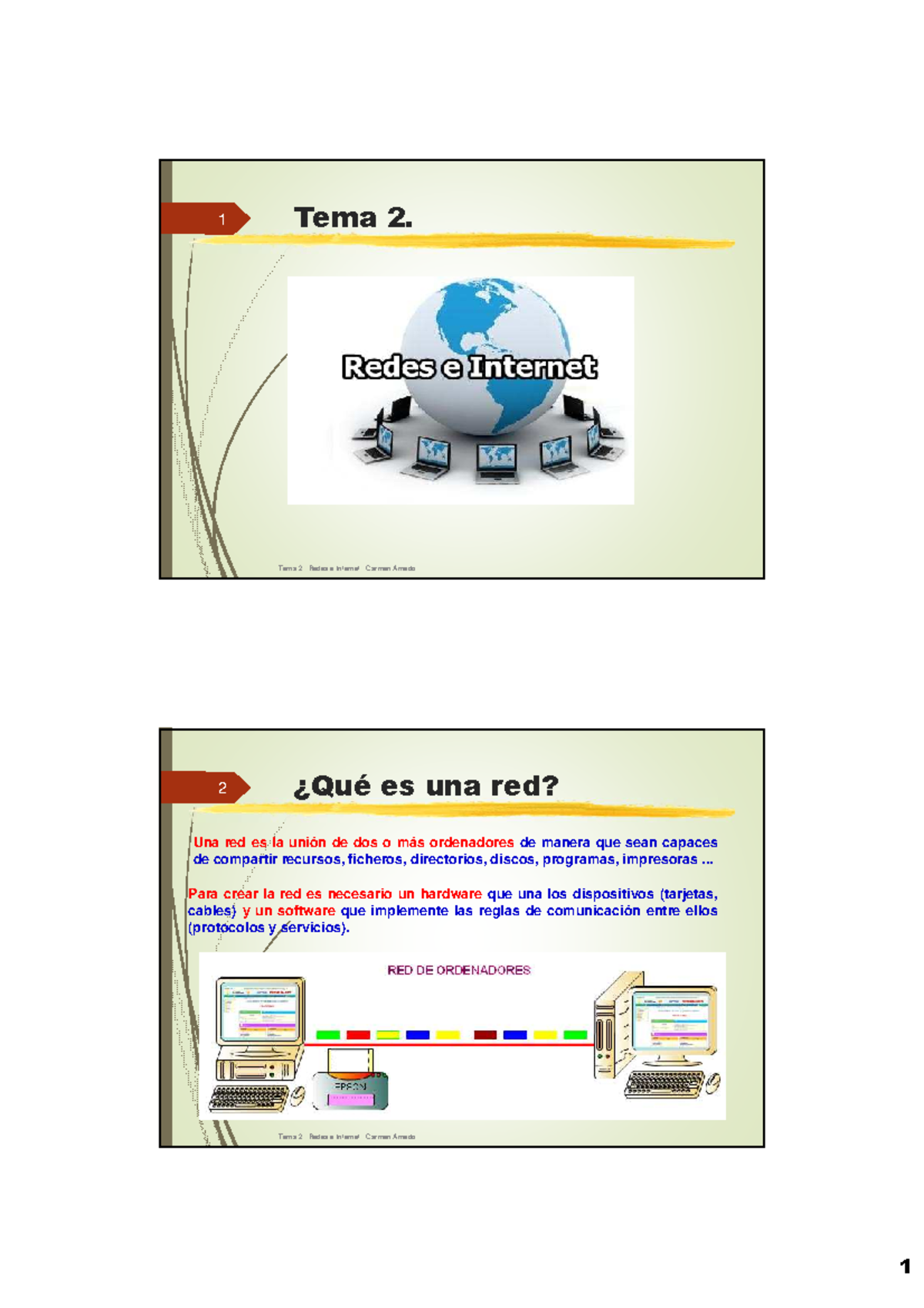 Tema 2- Redes e Internet - Tema 2. Tema 2.- Redes e Internet - Carmen ...