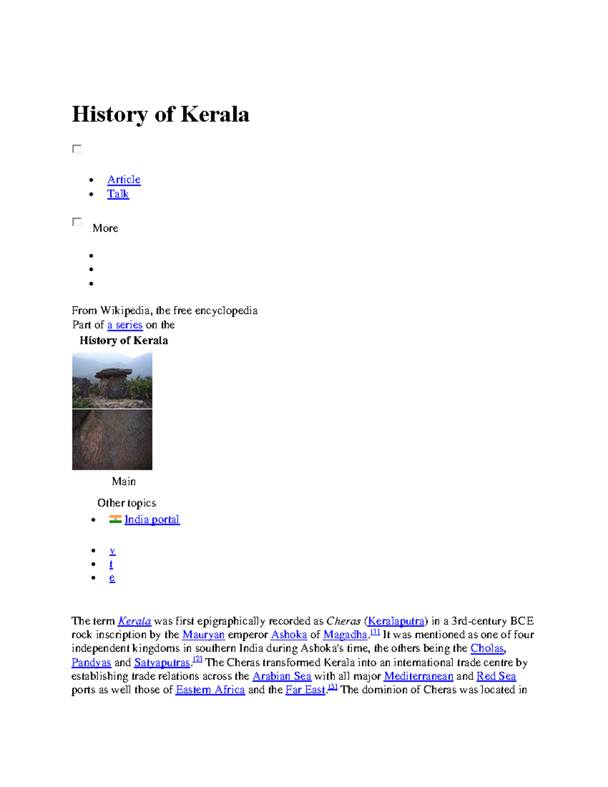 History of Kerala - History of Kerala Article Talk More From Wikipedia ...