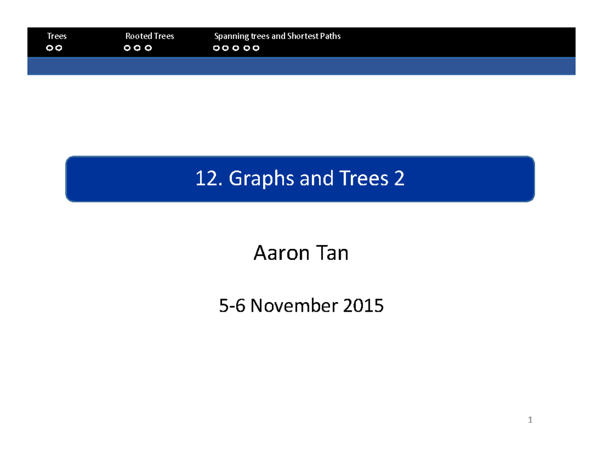 501044-Discrete Structures-15 Graphs and Trees 2 - Aaron Tan 5-6 ...