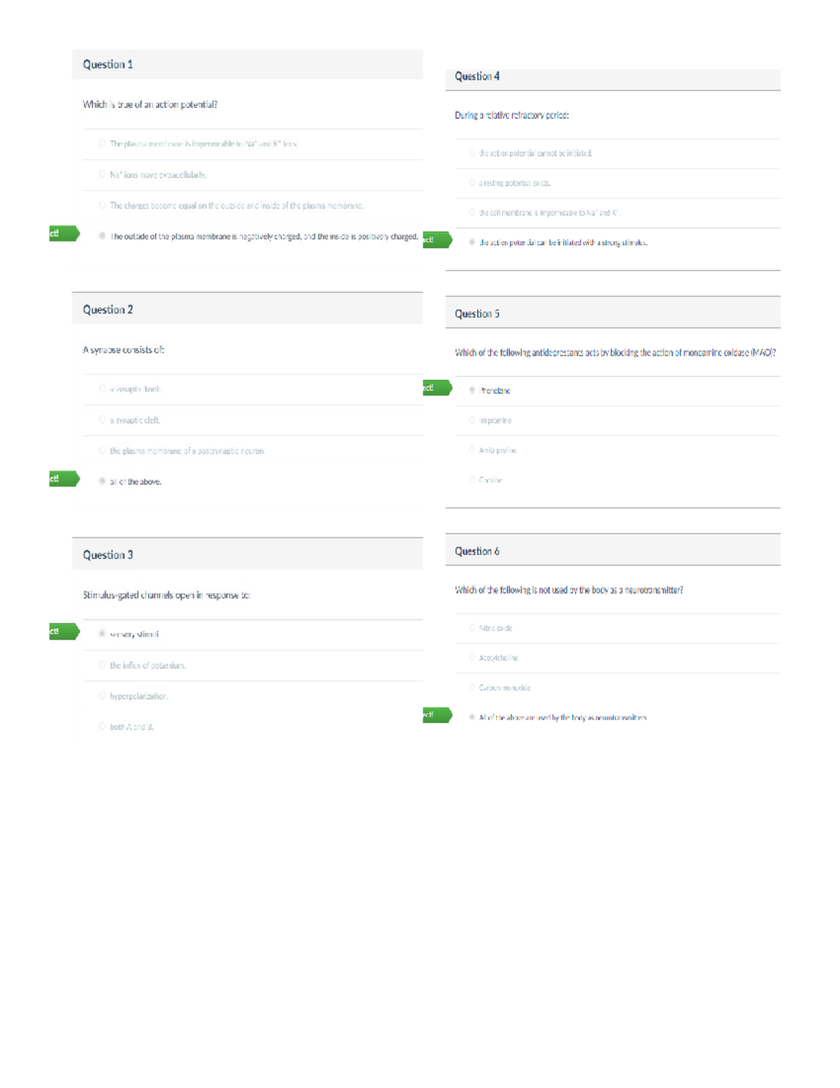 Physio Week 7 Quiz Activity Quiz Biol 261 Studocu